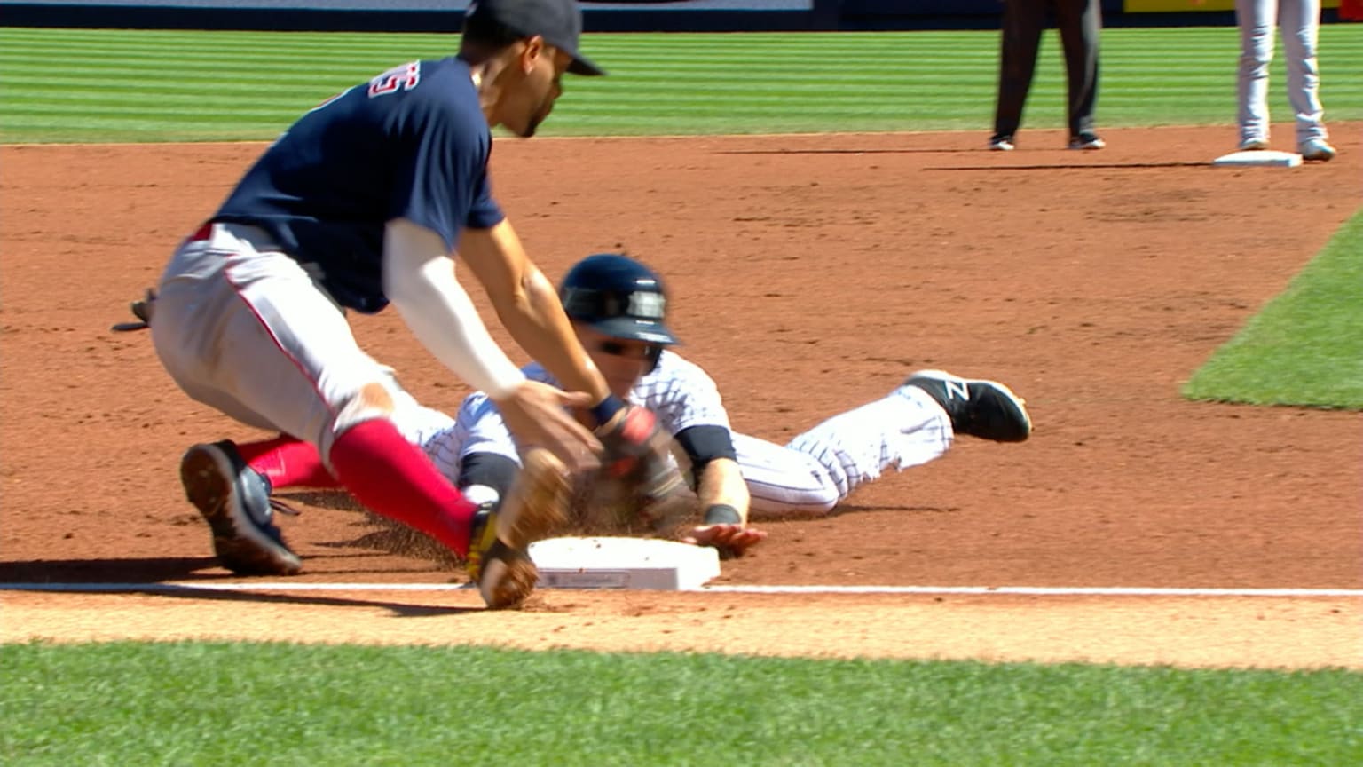 Devers throws out Bader at third base, call stands | 09/24/2022 ...