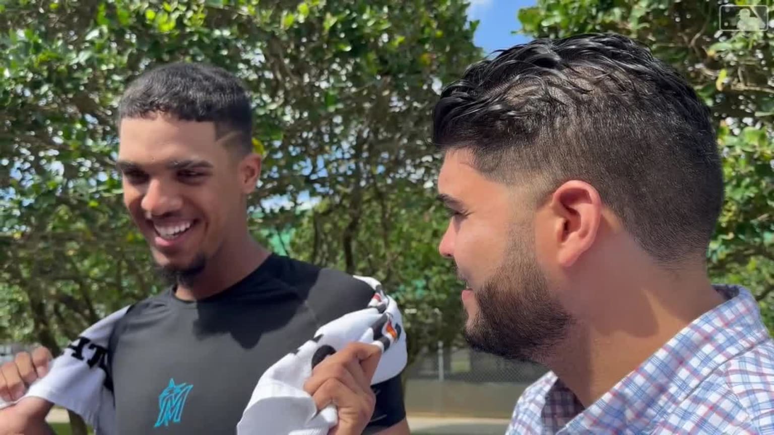Eury Pérez on first Spring Training, Sandy Alcantara | 02/16/2023 ...