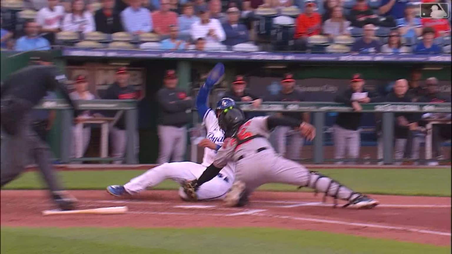 Stowers throws one on a rope to get the out at home | 05/03/2023 ...