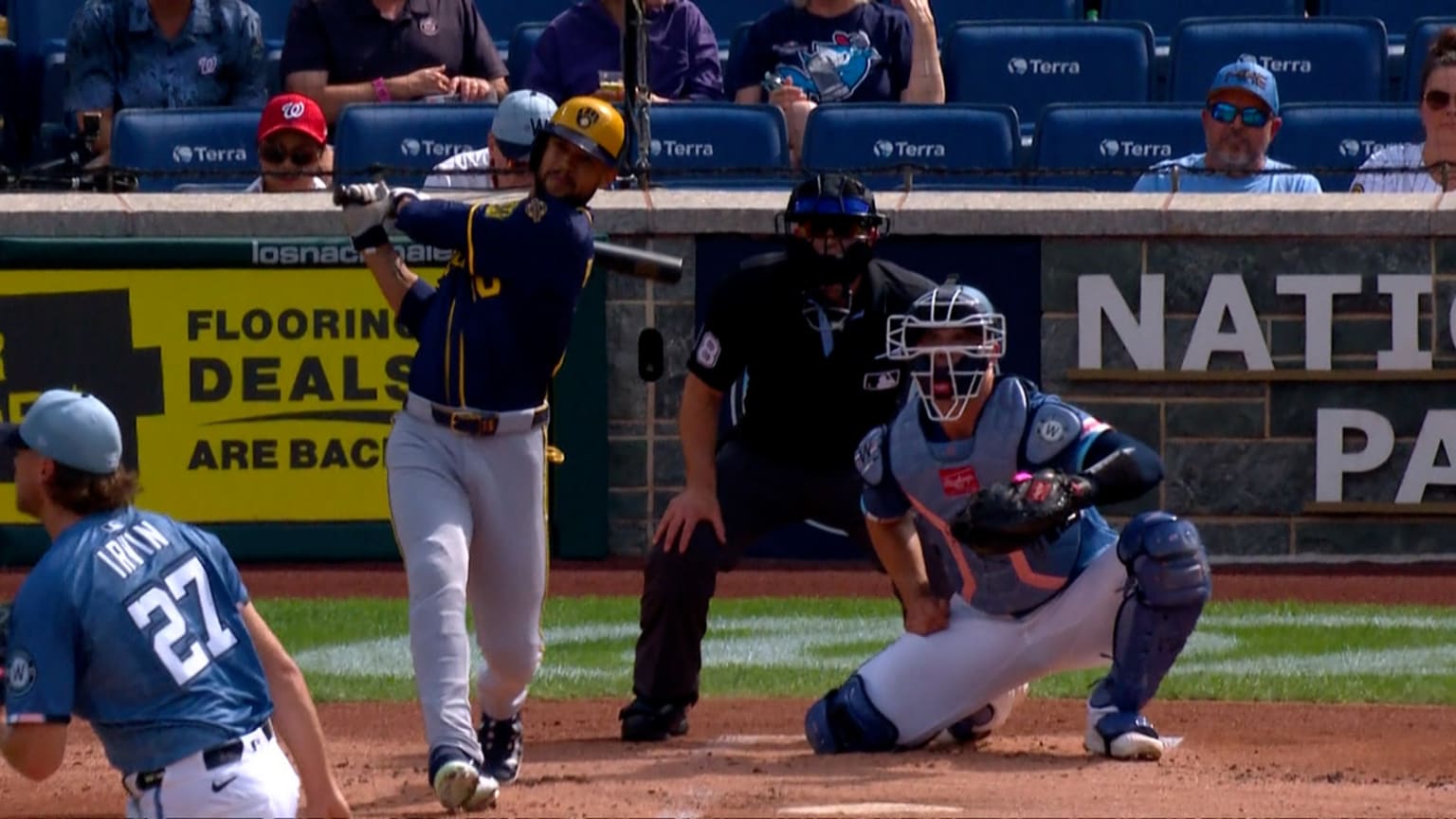 Blake Perkins pega un sencillo remolcador | 02/08/2025 | Los Brewers de ...
