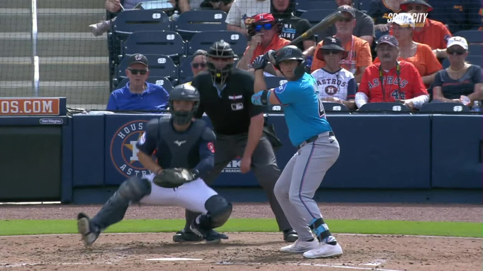 Jonah Bride hits a solo home run to left field | 03/05/2024 | Miami Marlins