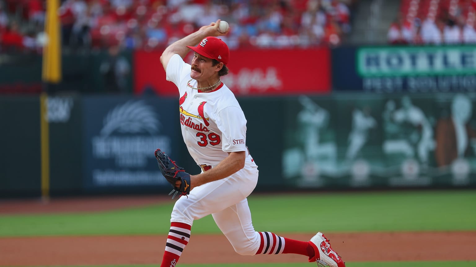 Miles Mikolas K's Addison Barger | 06/10/2025 | St. Louis Cardinals