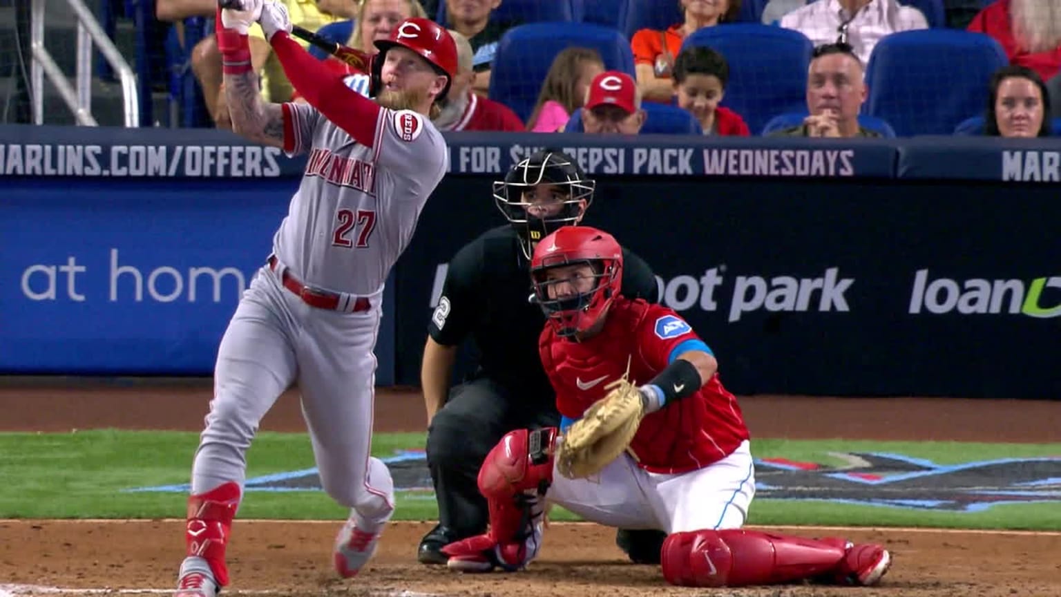 Jake Fraley crushes a three-run homer to right field | 05/13/2023 | MLB.com