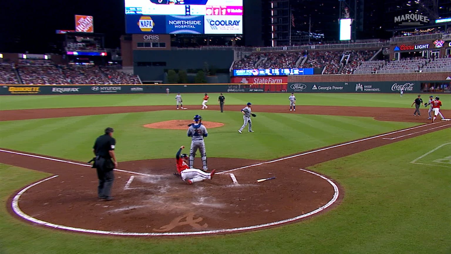 Austin Riley scores on an error in the 3rd inning | 09/28/2023 ...