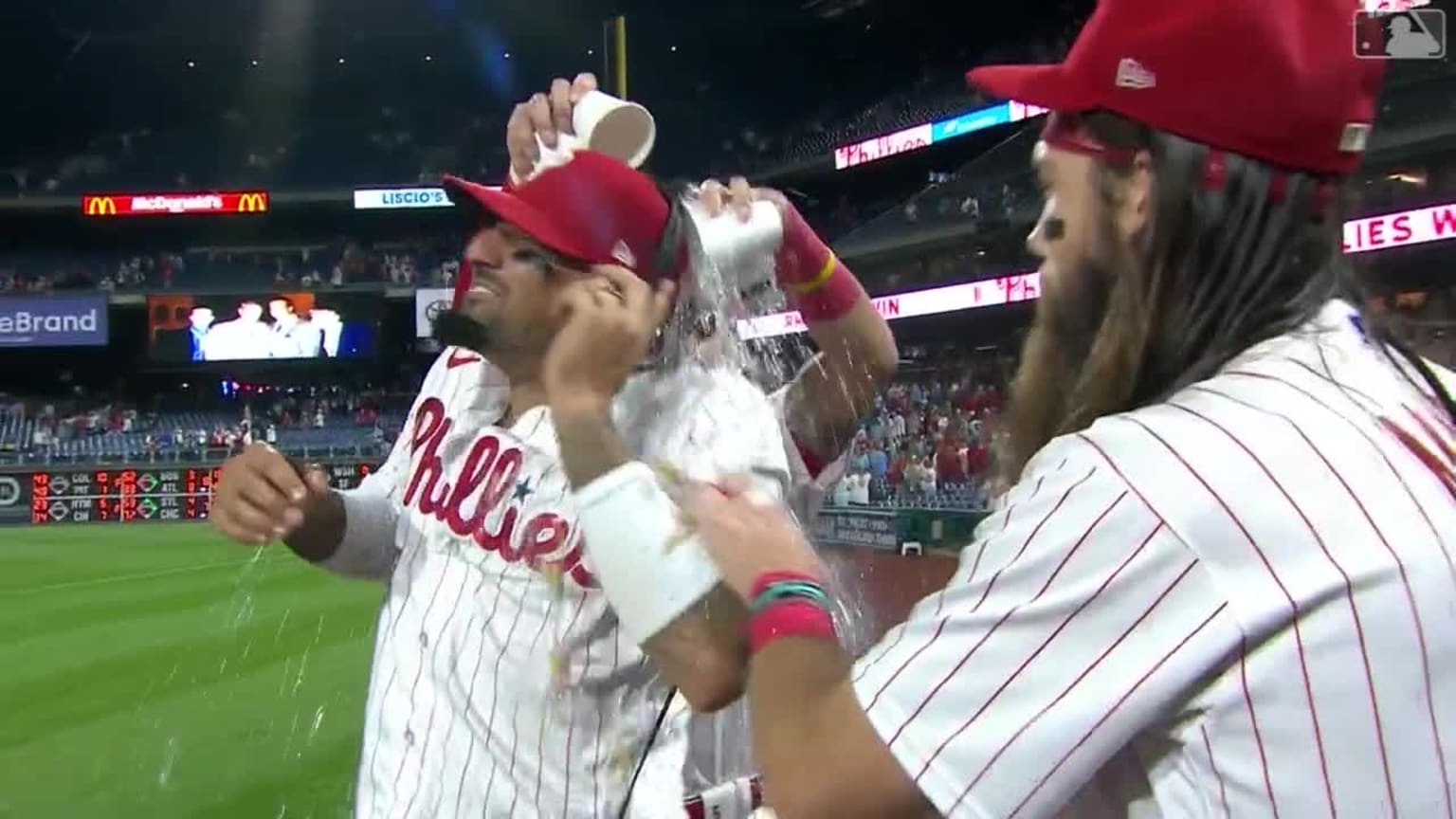 Teammates douse Castellanos in postgame interview | 05/09/2023 ...