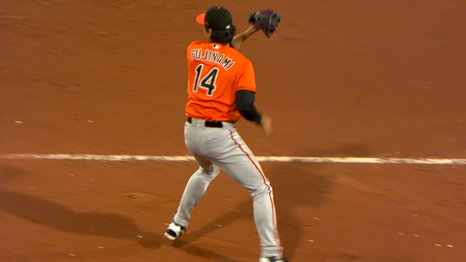 Shintaro Fujinami fully extends to get the out | 09/09/2023 | Baltimore ...