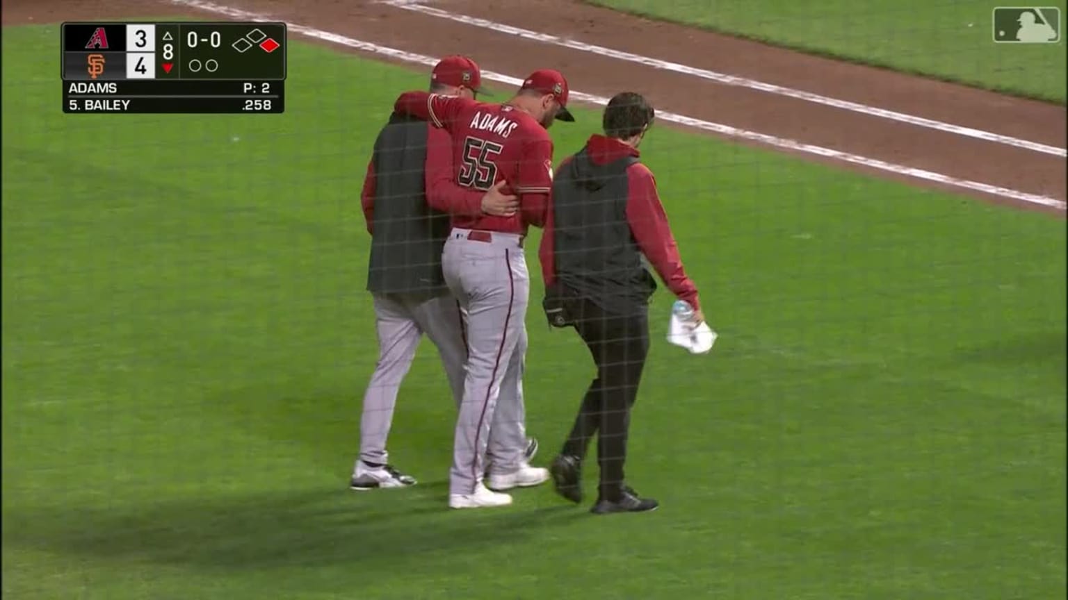 Austin Adams gets hit by a comebacker, exits game | 08/01/2023 | New ...