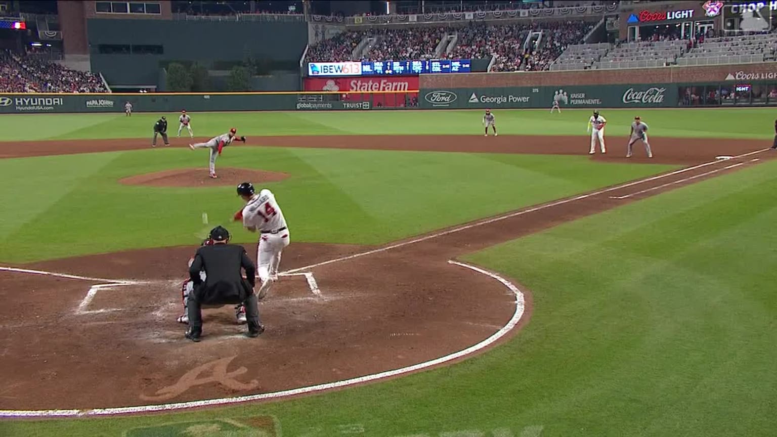 Sam Hilliard laces an RBI double to left-center | 04/11/2023 | Atlanta ...