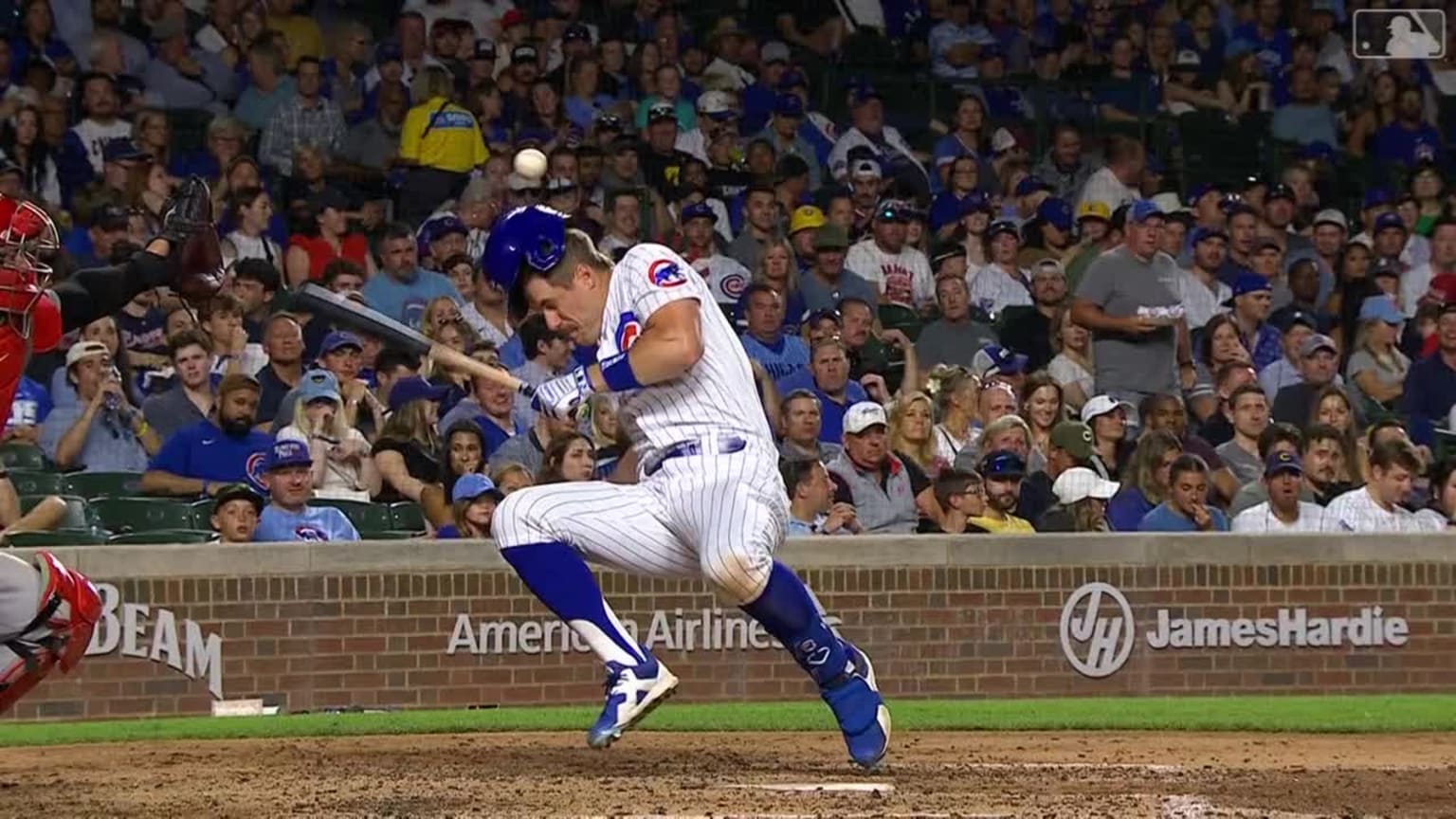 Patrick Wisdom gets hit in the helmet in the 7th | 07/20/2023 | Chicago ...