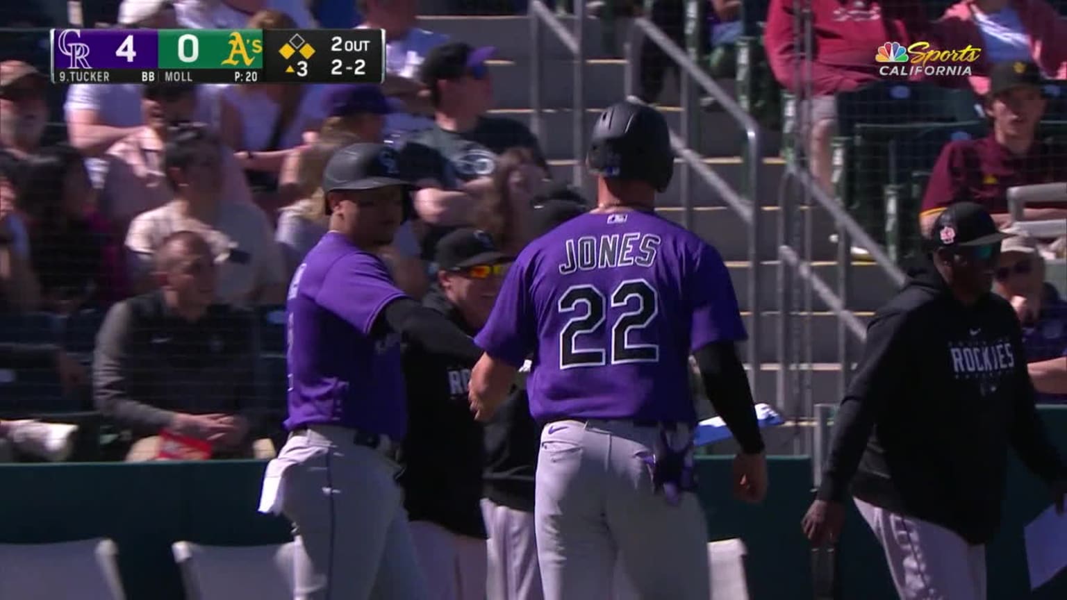 Nolan Jones comes home from third on a wild pitch | 02/27/2023 | Athletics