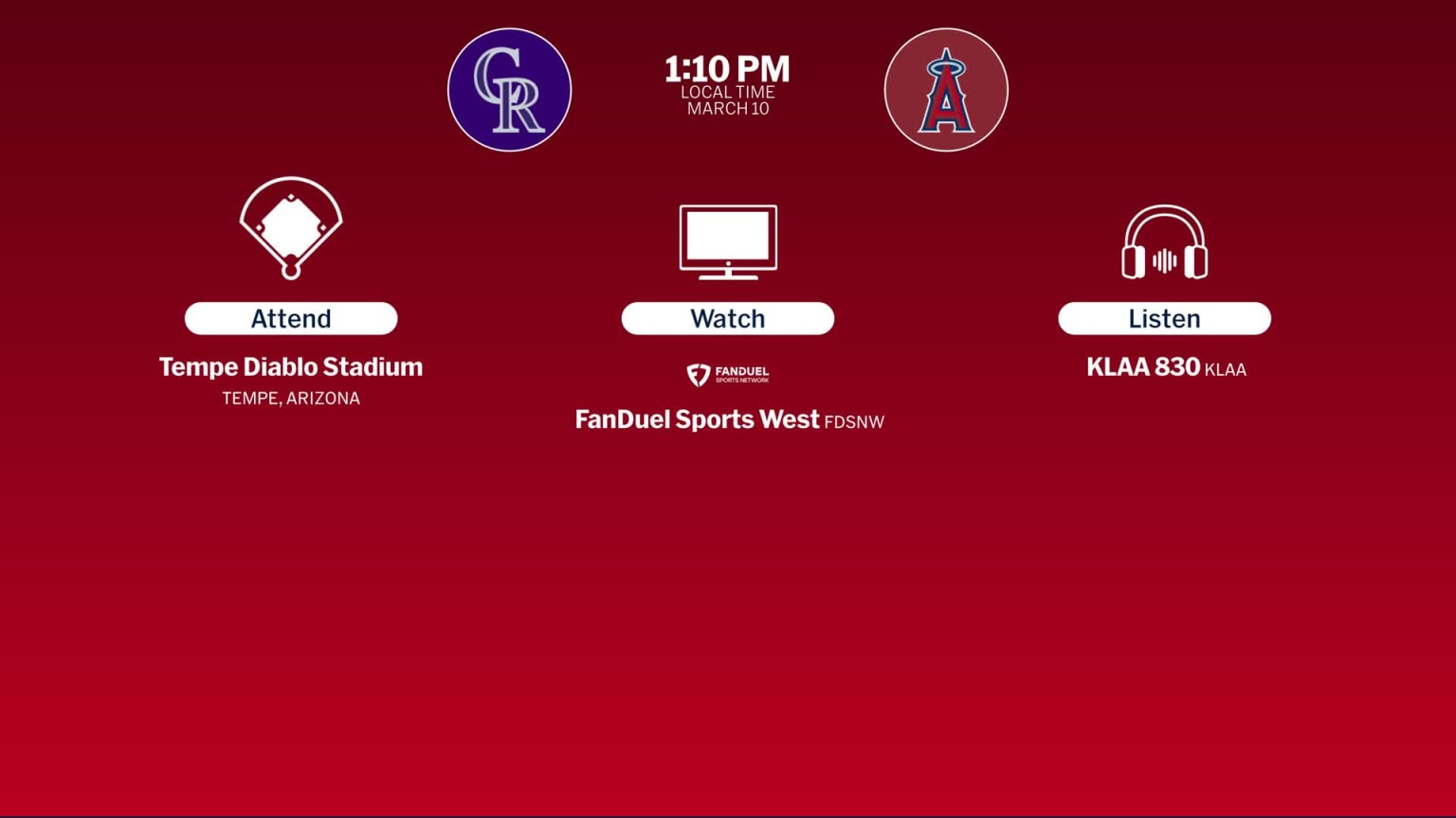 Rockies at Angels - March 10, 2025: Tune In | 03/09/2025 | MLB.com