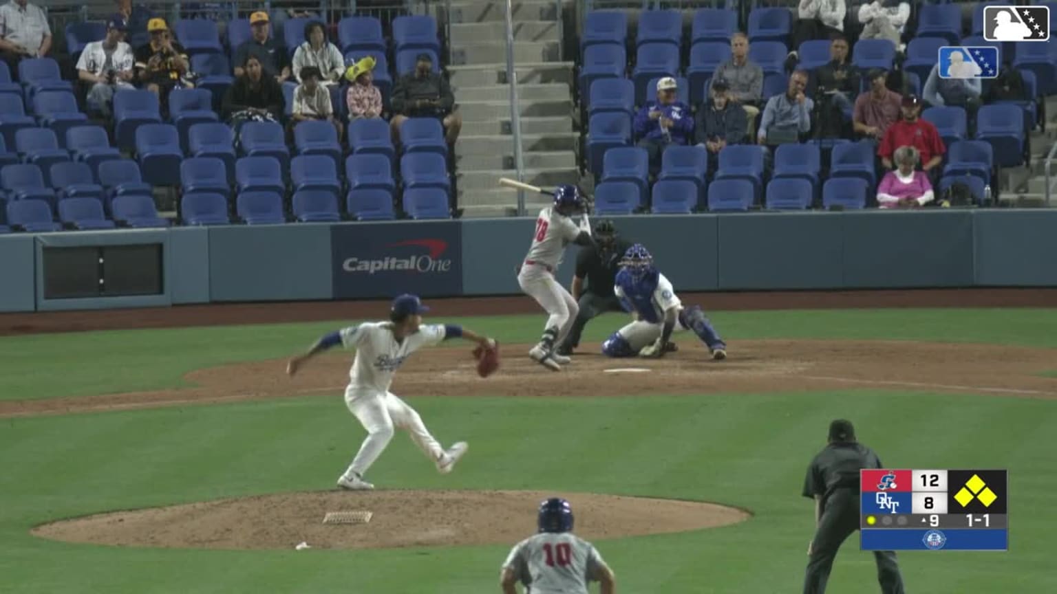 Edgar Montero singles on a sharp ground ball to right fielder Landyn ...