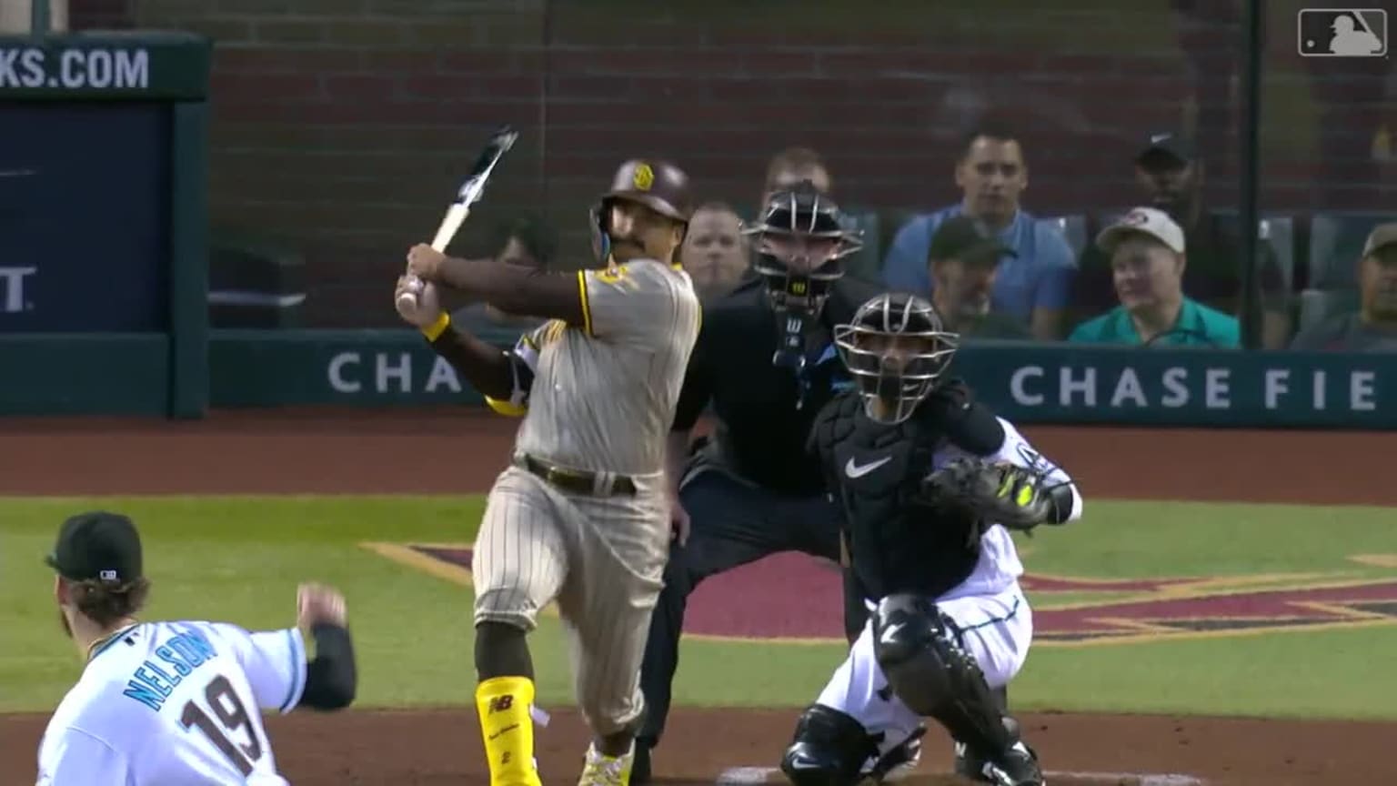 Trent Grisham lines a two-run two right-center field | 04/20/2023 | San ...