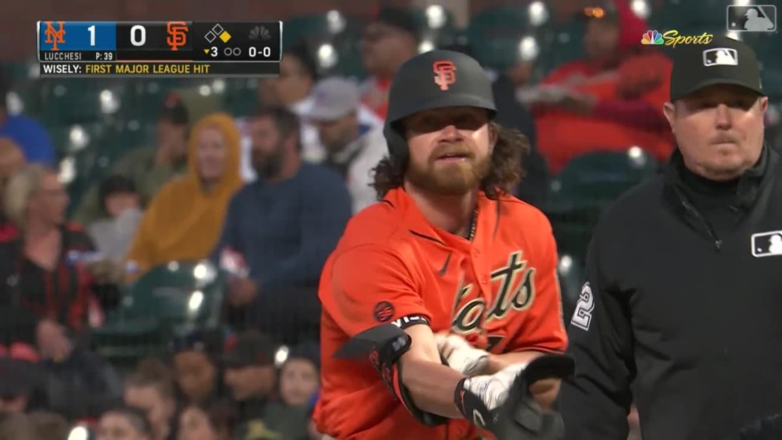 Brett Wisely drives his first MLB hit to left field | 04/21/2023 | MLB.com