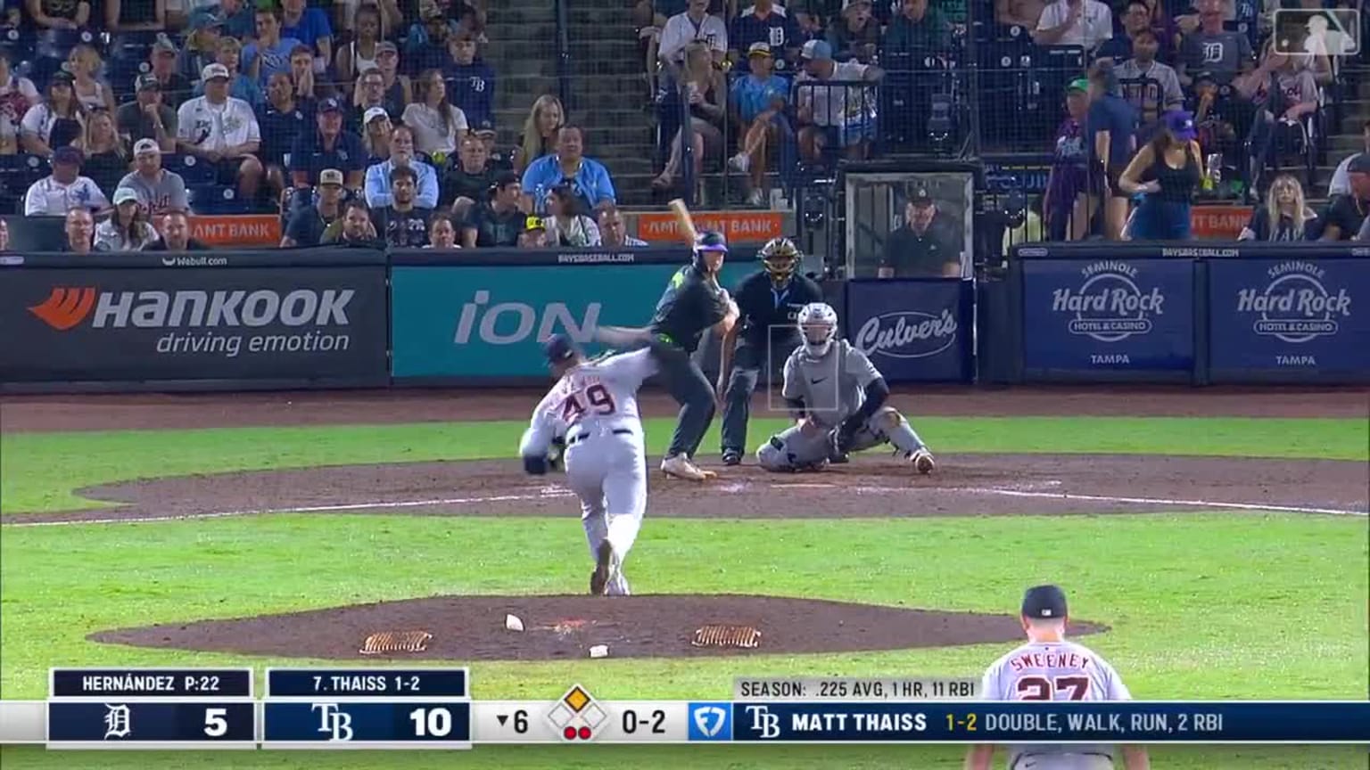 Matt Thaiss' RBI single | 06/20/2025 | Tampa Bay Rays