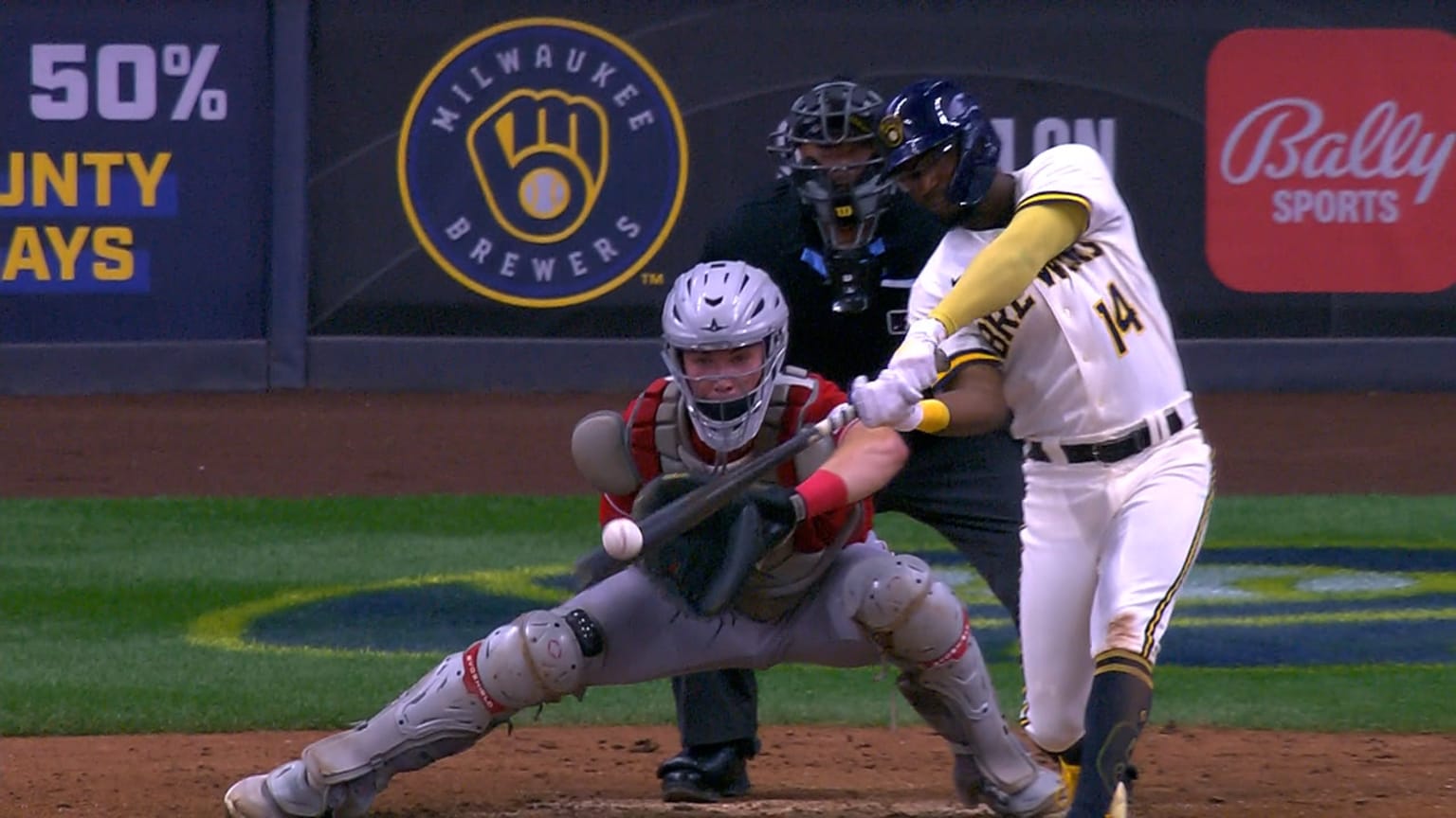 Andruw Monasterio rips an RBI double to left field | 07/26/2023 ...