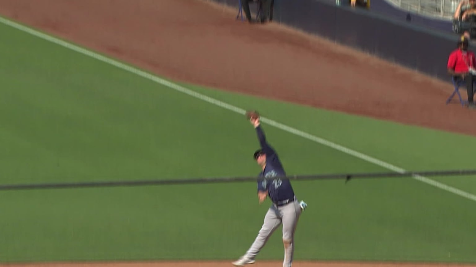 Ty France's leaping catch | 07/10/2024 | Seattle Mariners