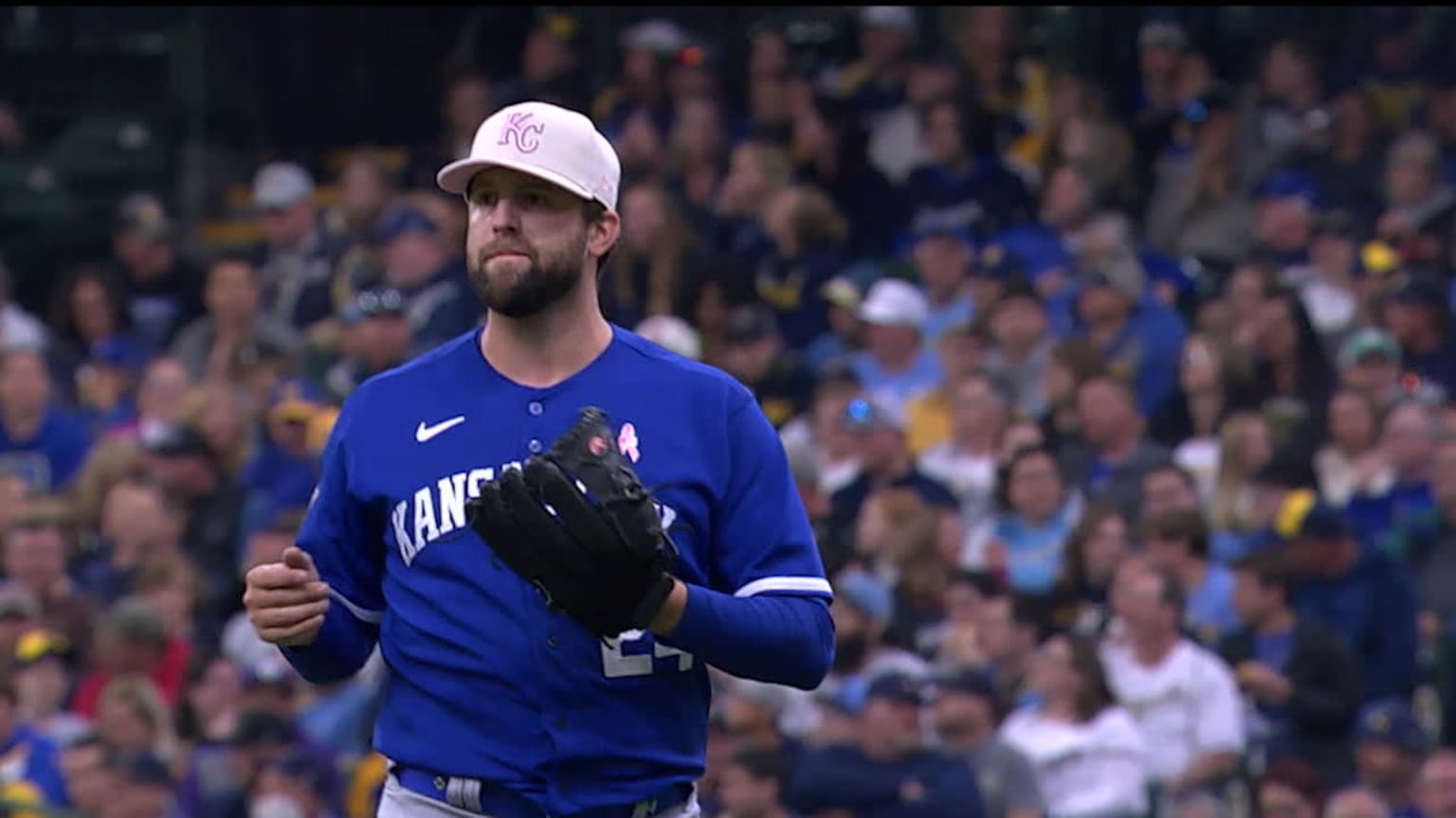 Jordan Lyles strikes out two against the Brewers | 05/14/2023 | Kansas ...