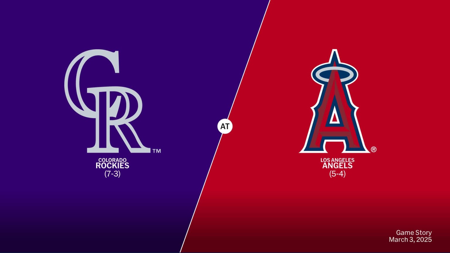 Rockies at Angels - March 3, 2025: Title Slate | 03/02/2025 | MLB.com