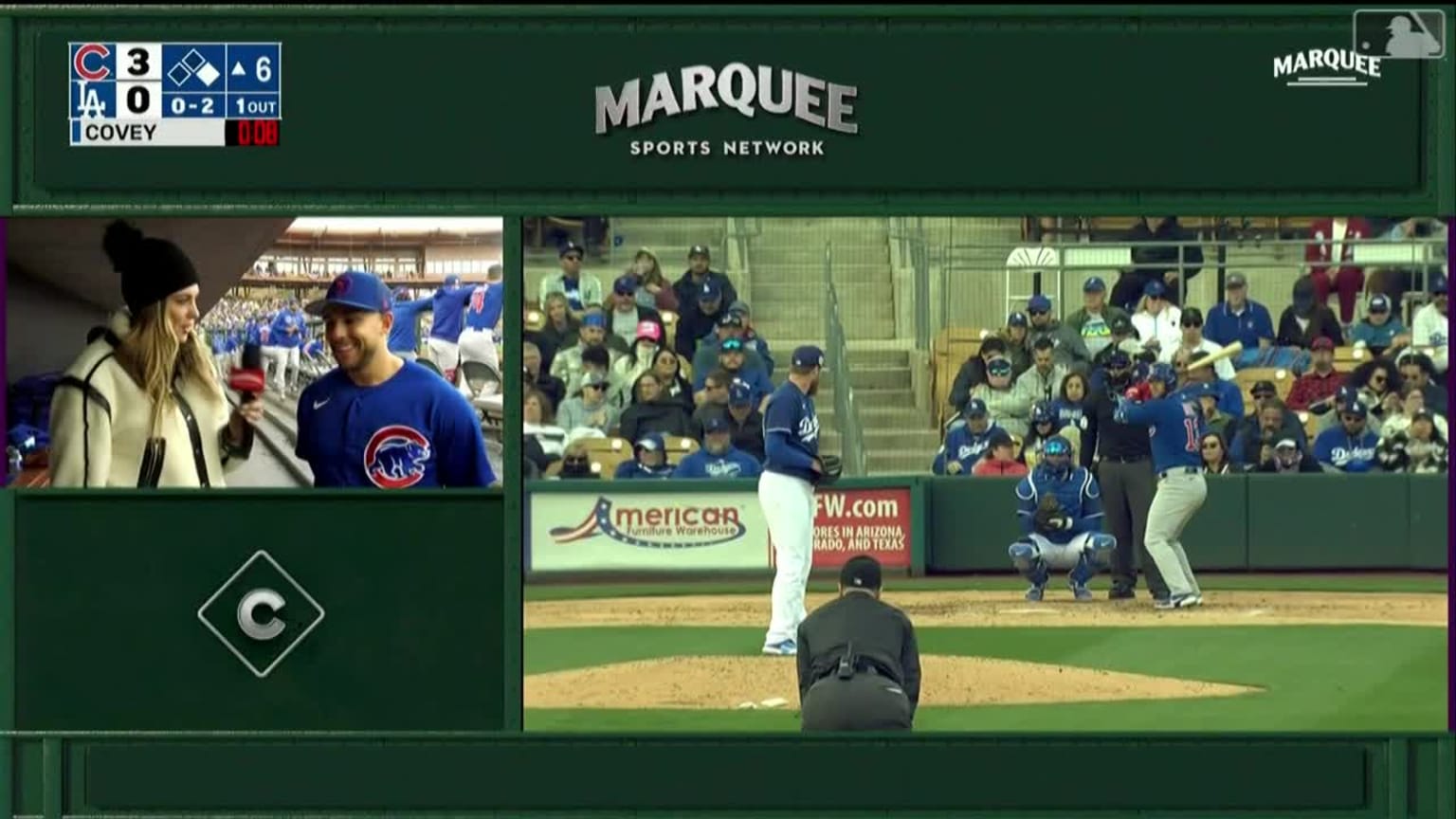 David Bote lines an RBI double to left field | 02/26/2023 | Chicago Cubs