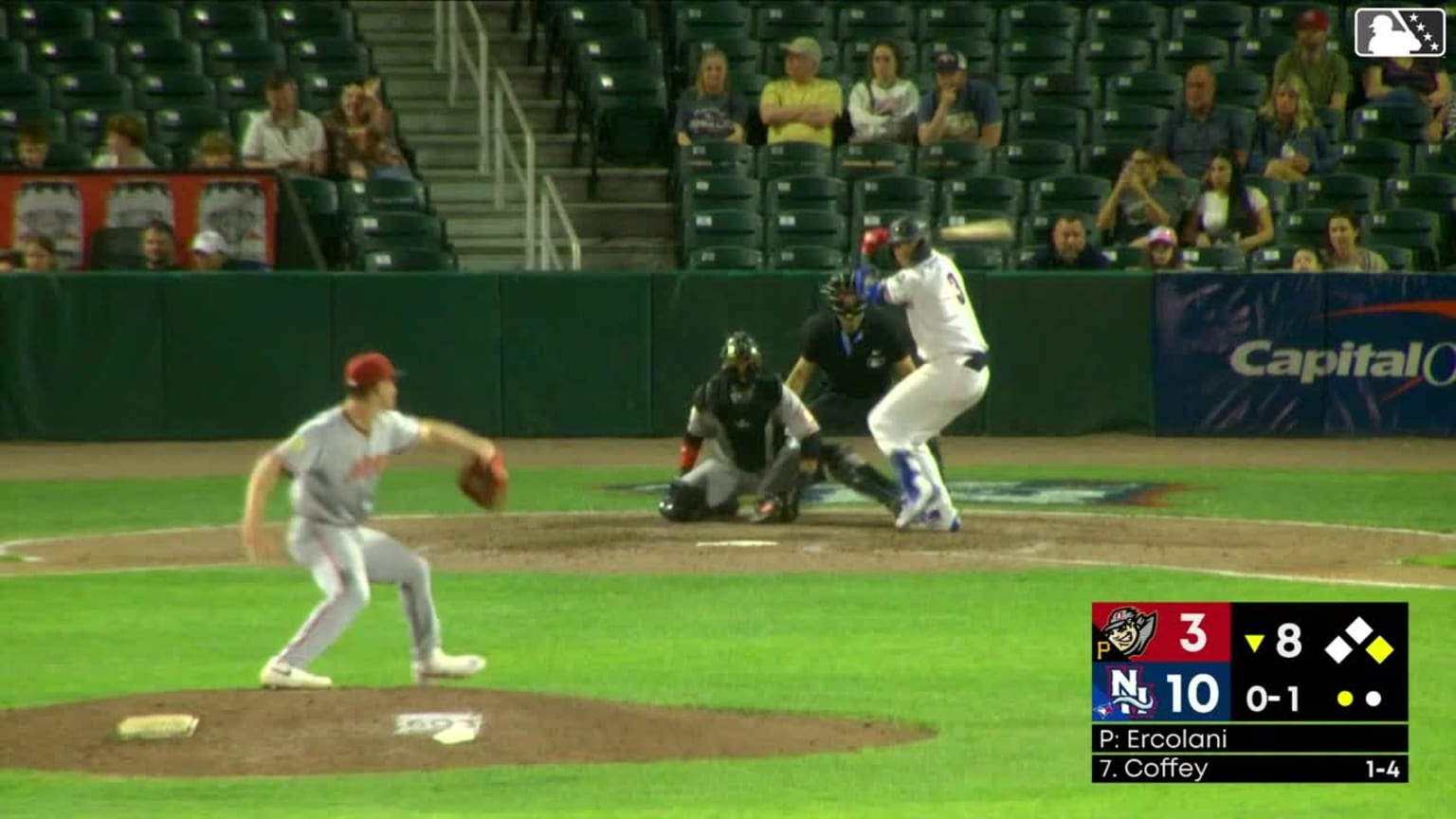 Cutter Coffey homers (2) on a fly ball to left field. Victor Arias ...