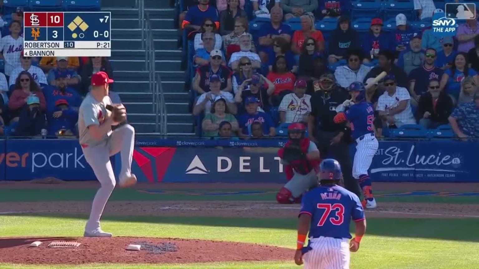 Nick Robertson In play, run(s) to Rylan Bannon | 02/24/2024 | New York Mets