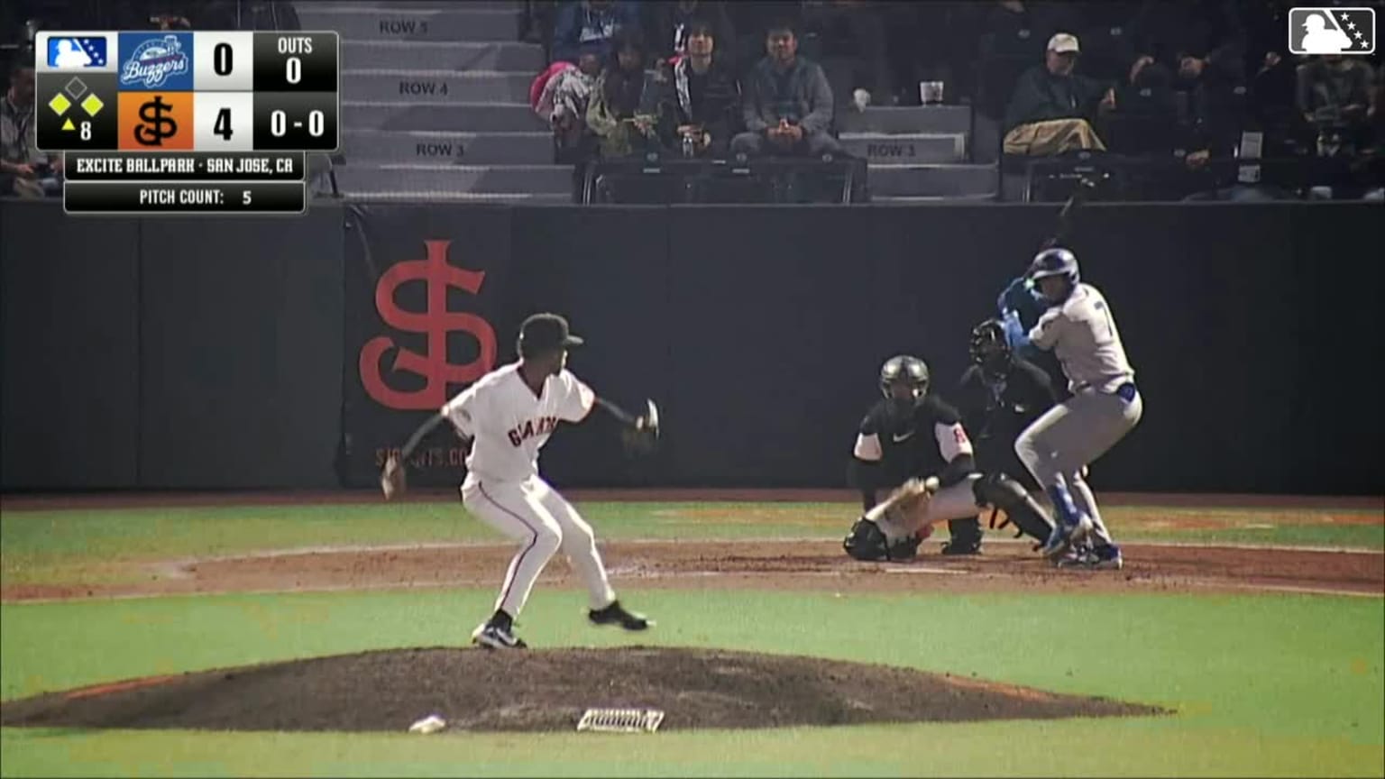 Emil Morales out on a sacrifice fly to center fielder Cam Maldonado ...