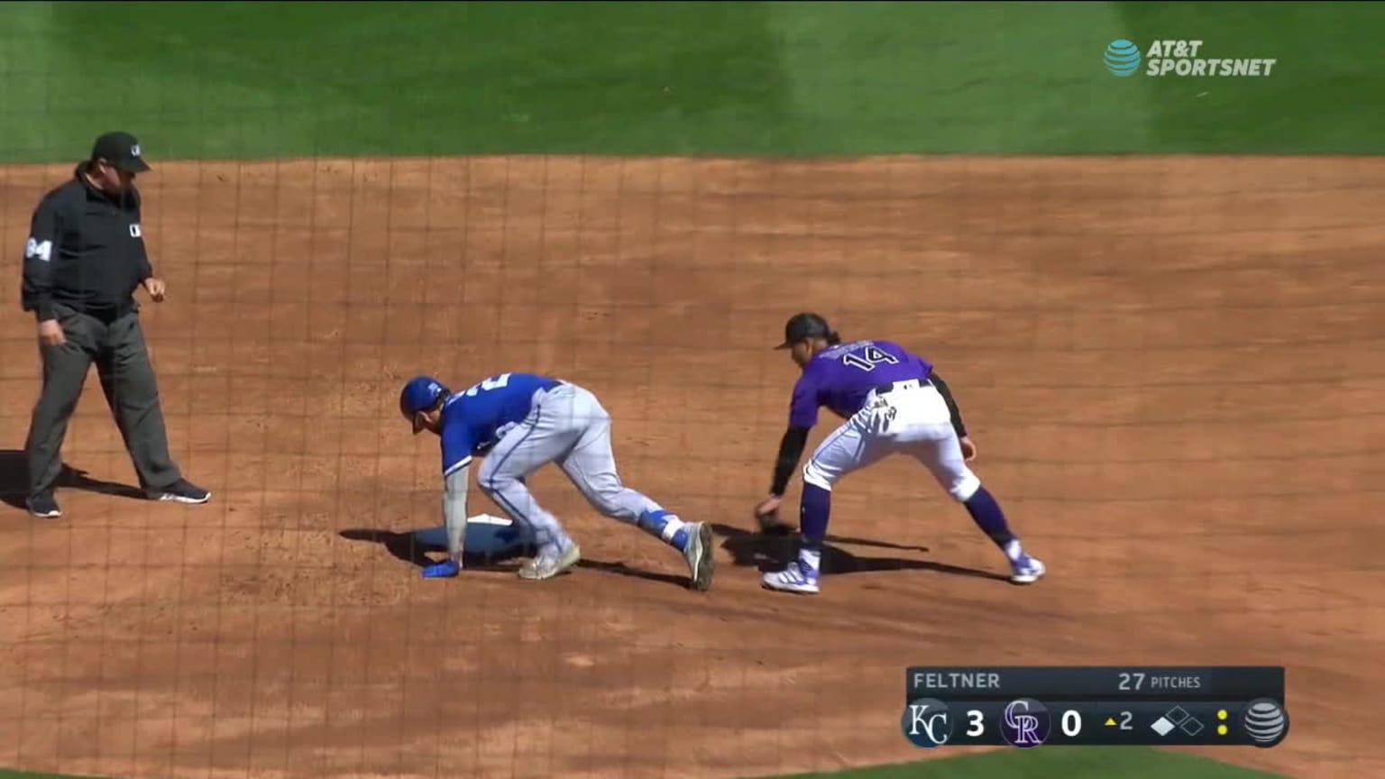 Kyle Isbel hits an RBI double to right field | 03/18/2023 | Kansas City ...
