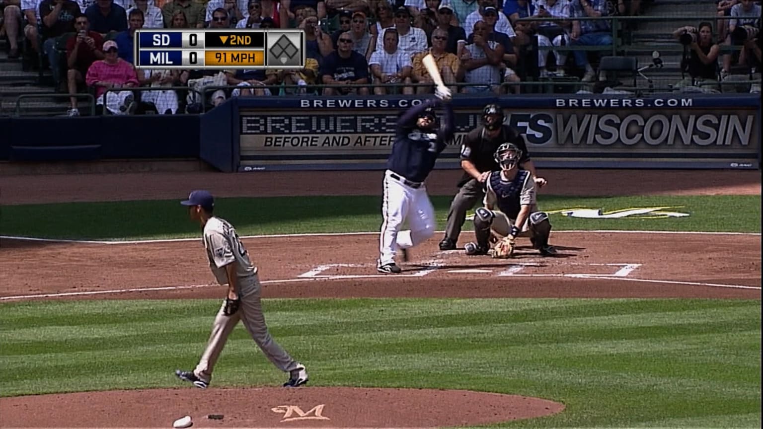 Prince Fielder's solo home run off the scoreboard | 08/13/2009 | MLB.com