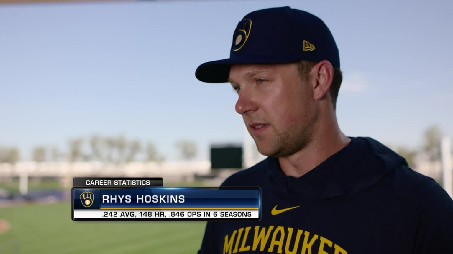 Rhys Hoskins on the health, joining Brewers | 14/03/2024 | Los Brewers ...