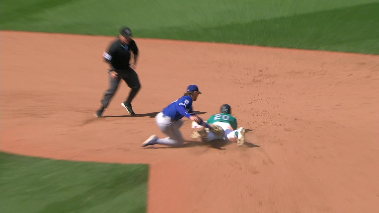 Luke Raley out at second after review | 05/15/2024 | Kansas City Royals