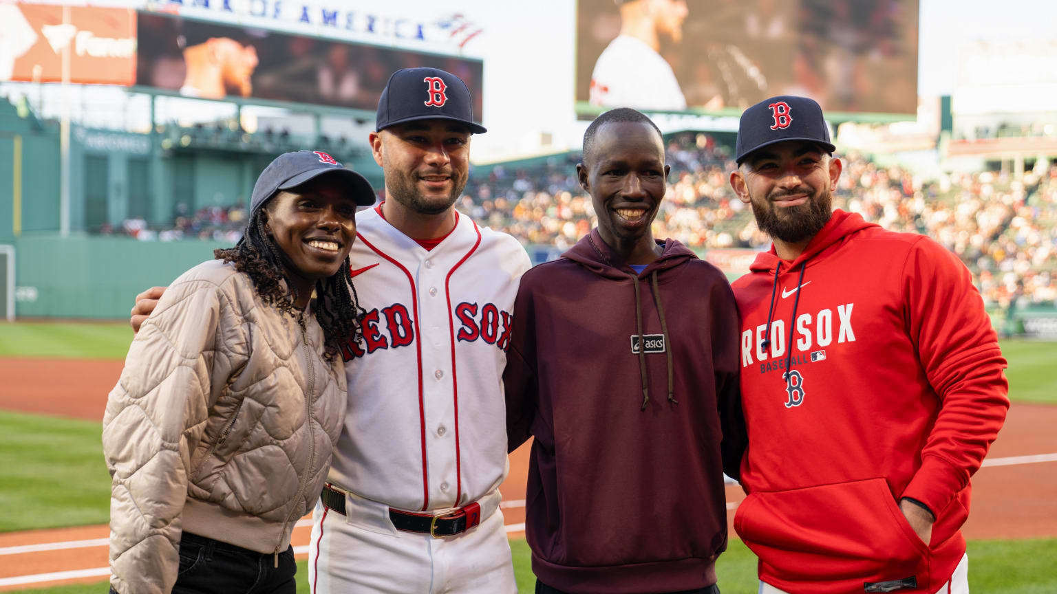 Sharon Lokedi, John Korir throw ceremonial first pitches | 04/21/2026 ...