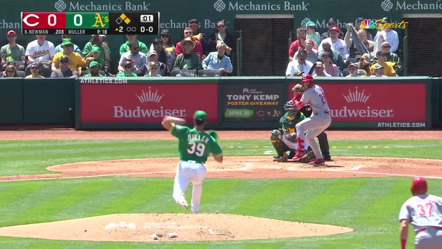 Kevin Newman flies into a double play in foul territory, right fielder ...