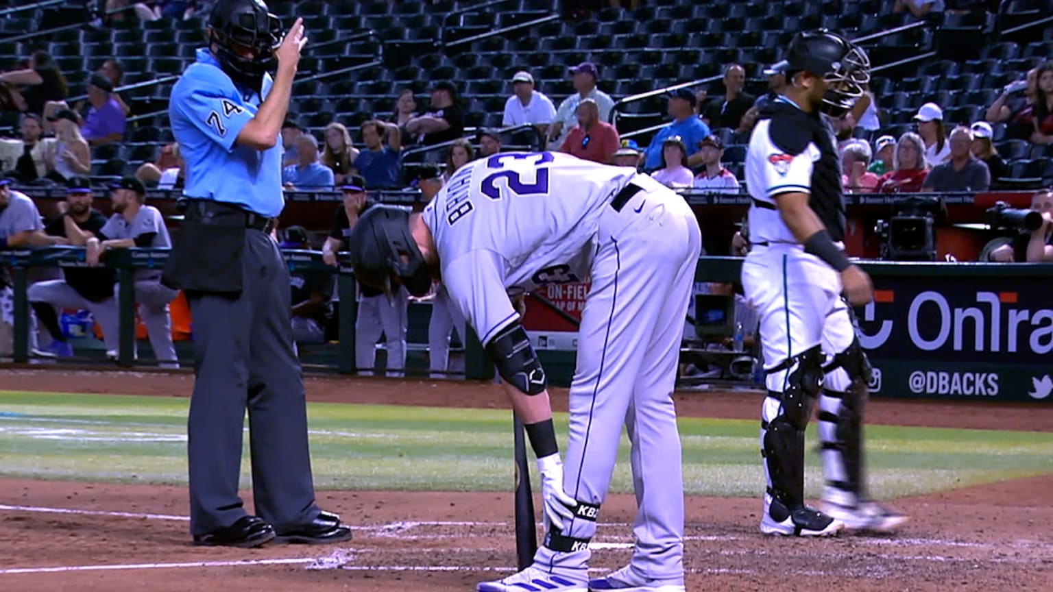 Bryant takes a foul ball off of his foot in the 8th | 05/30/2023 ...
