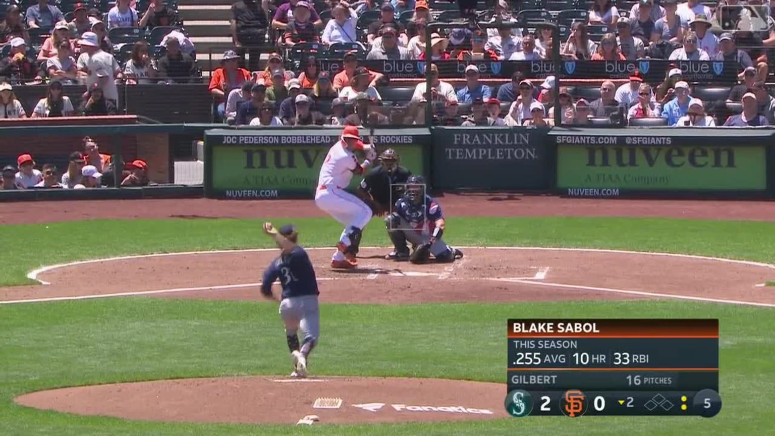 Logan Gilbert gets Blake Sabol to fly out in the 2nd | 07/04/2023 | MLB.com