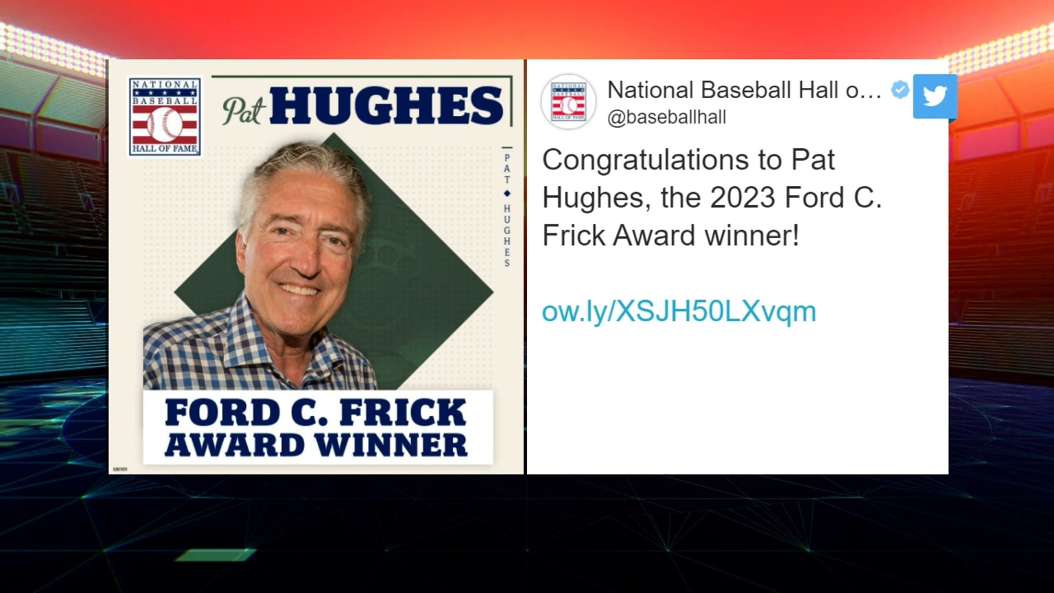 Pat Hughes named 2023 Ford C. Frick Award winner | 12/07/2022 | Seattle ...