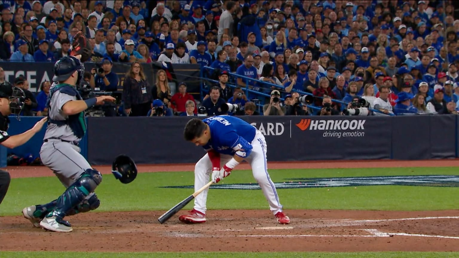 Merrifield gets hit by a pitch on the head, exits | 10/08/2022 ...