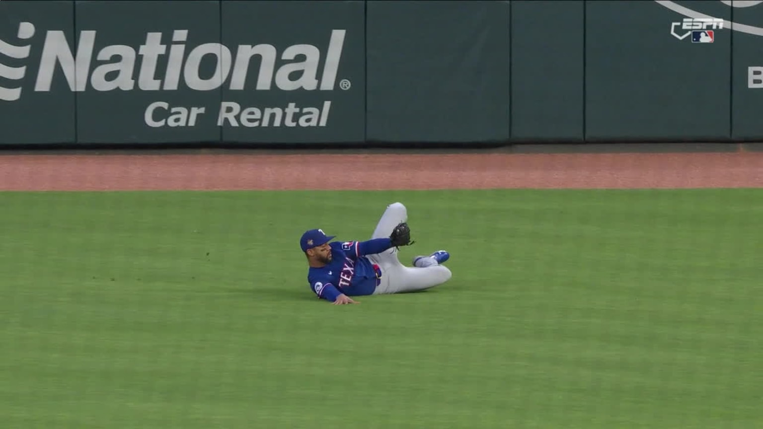 Leody Taveras slides to rob Acuña of a hit | 04/21/2024 | Texas Rangers
