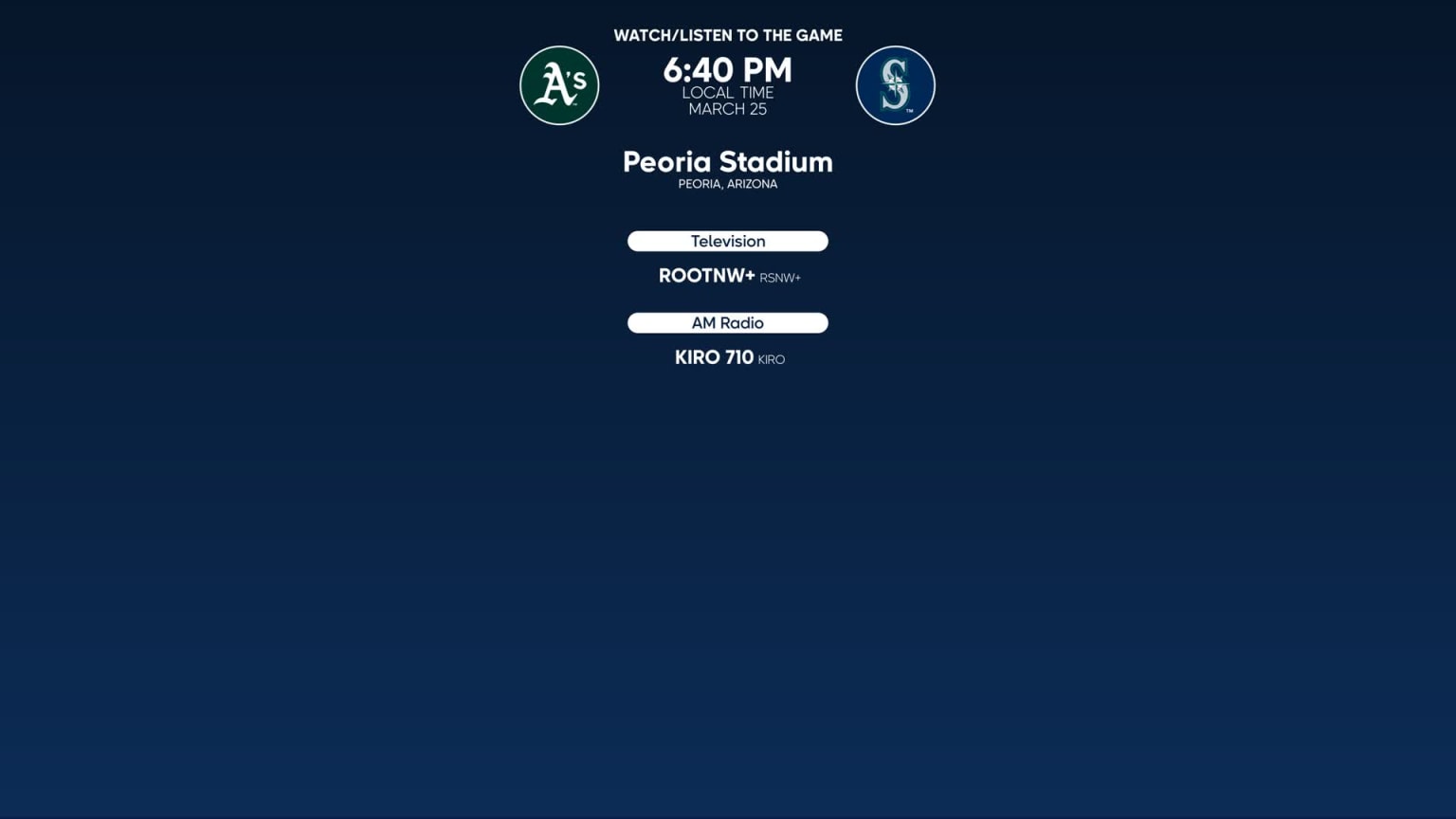 Athletics at Mariners - 3/25/2023: Tune In | 03/24/2023 | MLB.com