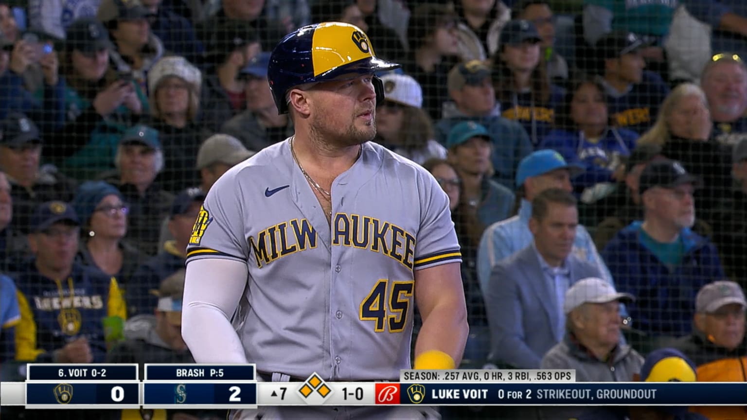 Luke Voit's RBI single gets the Brewers on the board | 04/19/2023 ...