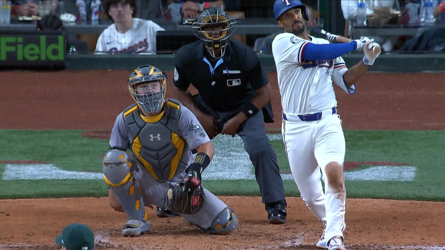 Marcus Semien hits an RBI double to left-center field | 04/10/2024 ...
