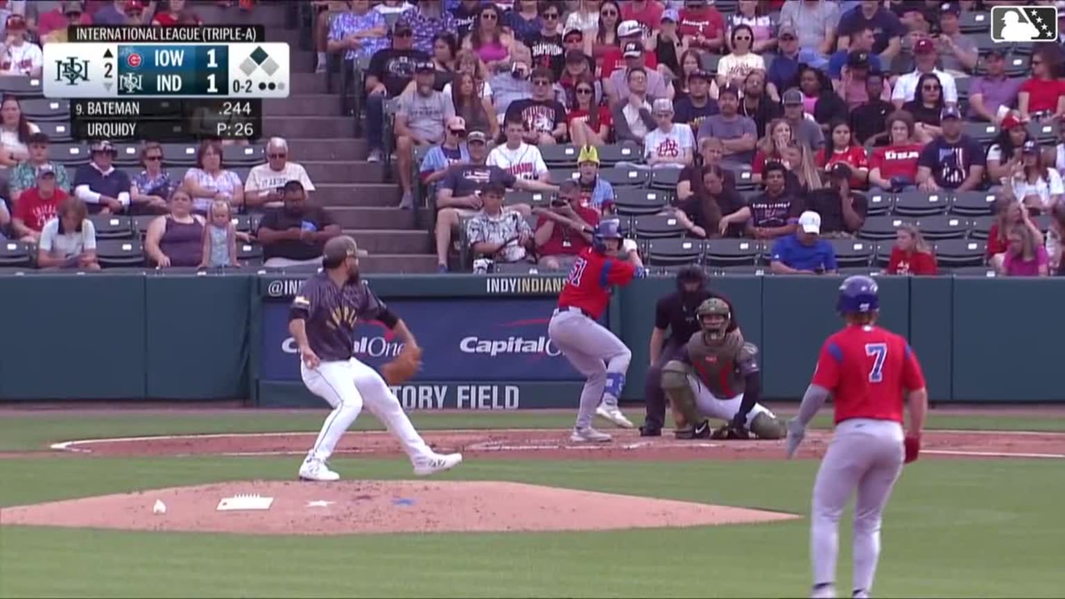 Brett Bateman singles on a fly ball to left fielder Ronny Simon. James ...
