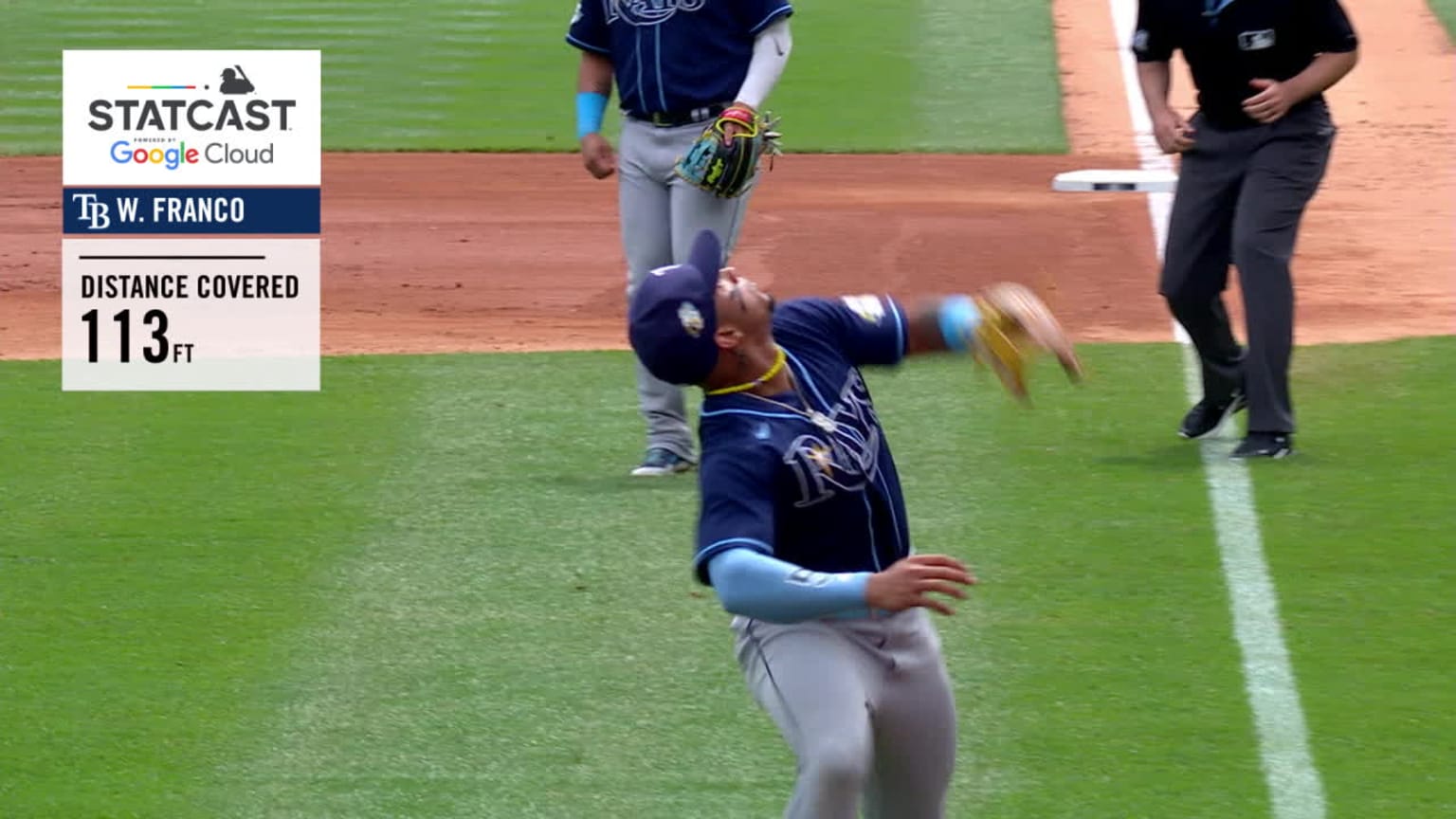 Wander Franco covers 113 feet to make running catch | 05/13/2023 ...