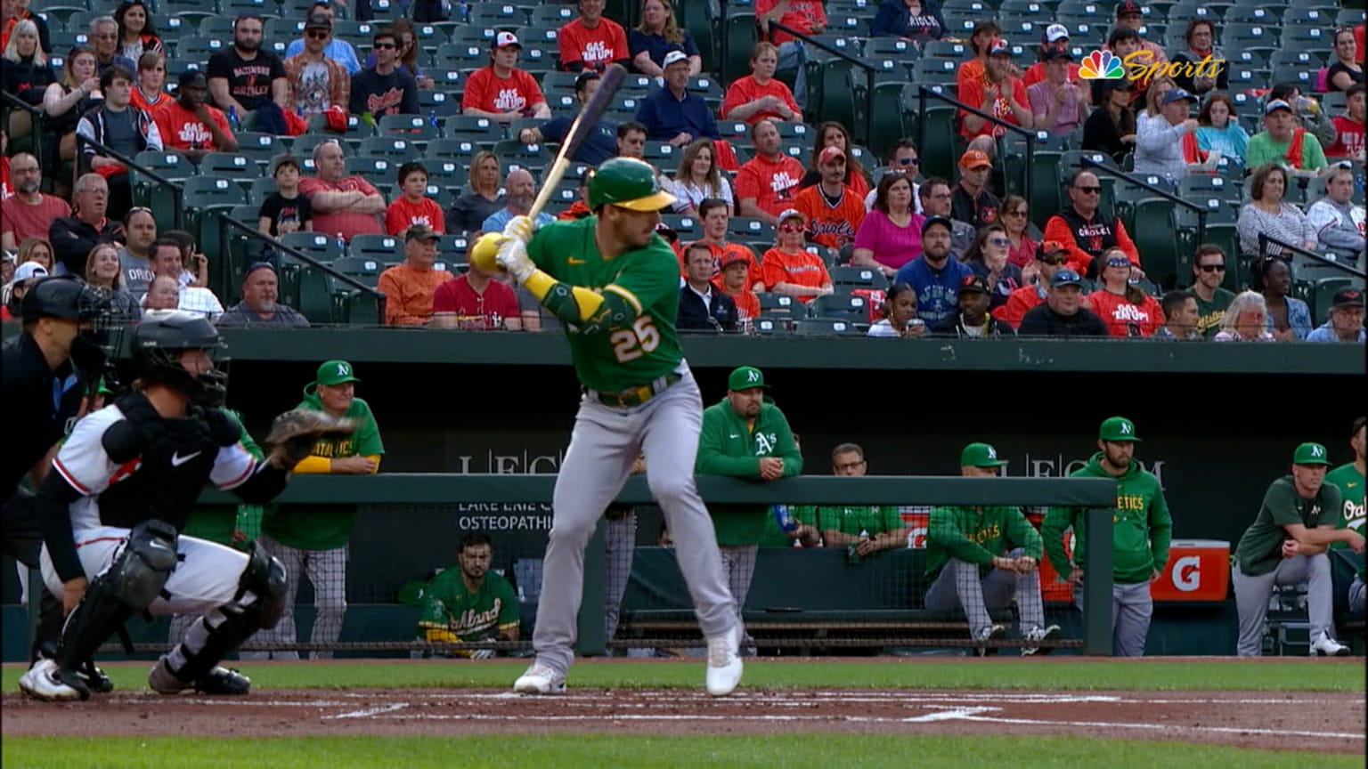 Brent Rooker knocks an RBI single to left field | 04/11/2023 | MLB.com