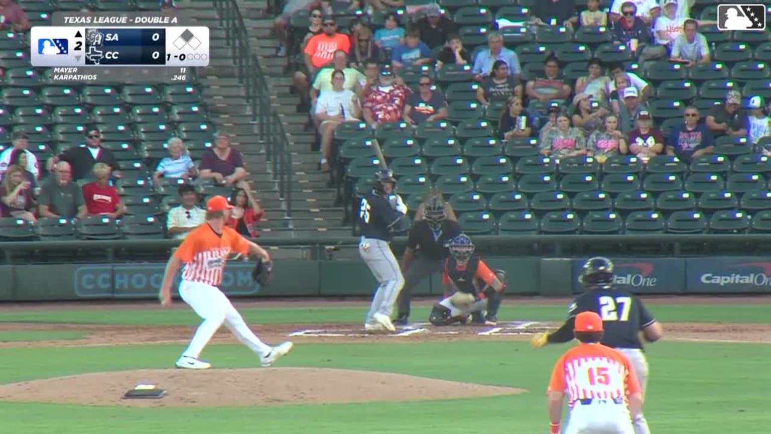 Braedon Karpathios homers (5) on a fly ball to left center field. Tirso ...