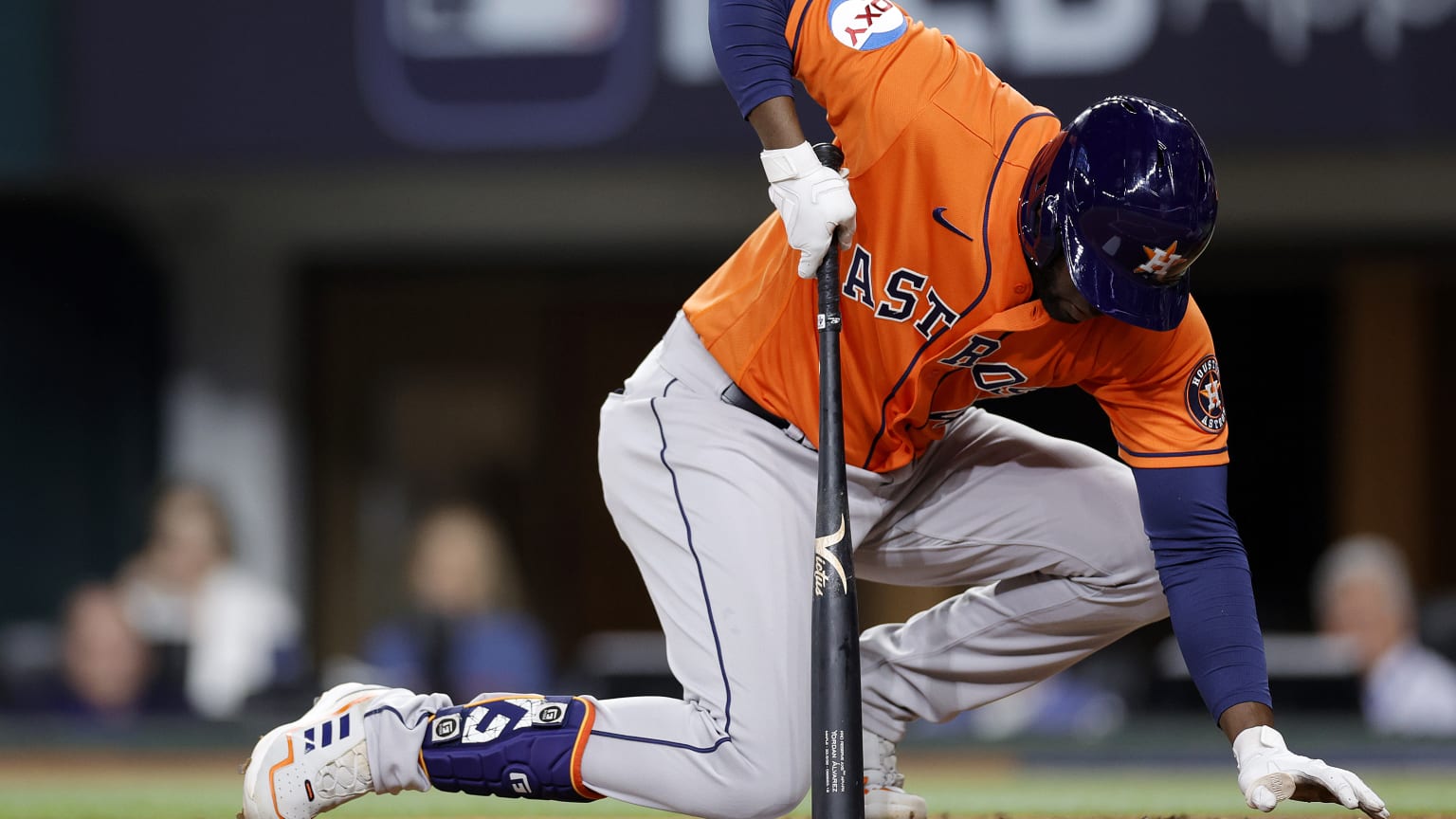 Yordan Alvarez gets hit in the foot during 2nd inning | 10/18/2023 ...