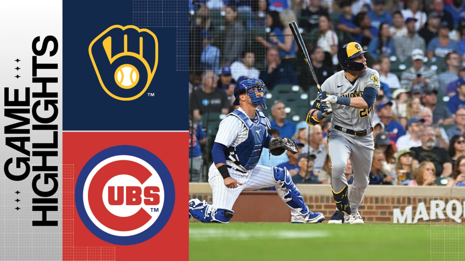 Yelich, Canha power Brewers to 6-2 win over Cubs | 08/28/2023 ...