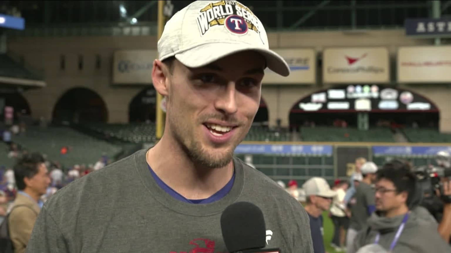 Evan Carter speaks after ALCS victory | 10/24/2023 | Texas Rangers