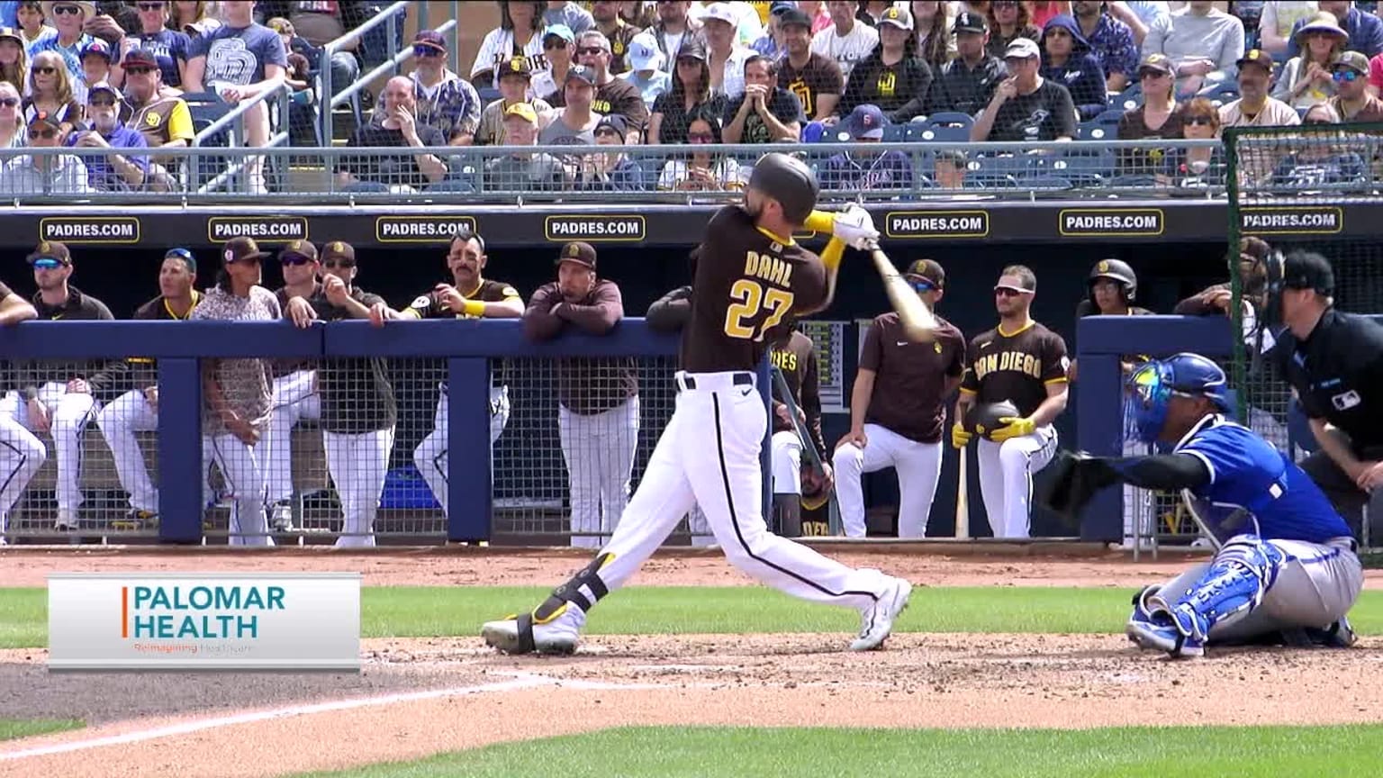 David Dahl hits an RBI double to right field | 03/23/2023 | San Diego ...