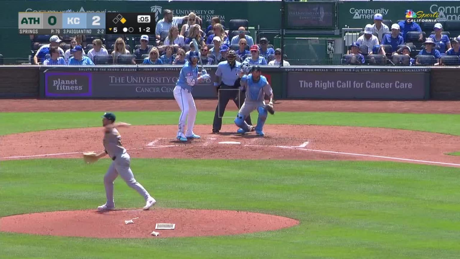 Jeffrey Springs catches Bobby Witt Jr. stealing | 15/06/2025 | Los Atléticos